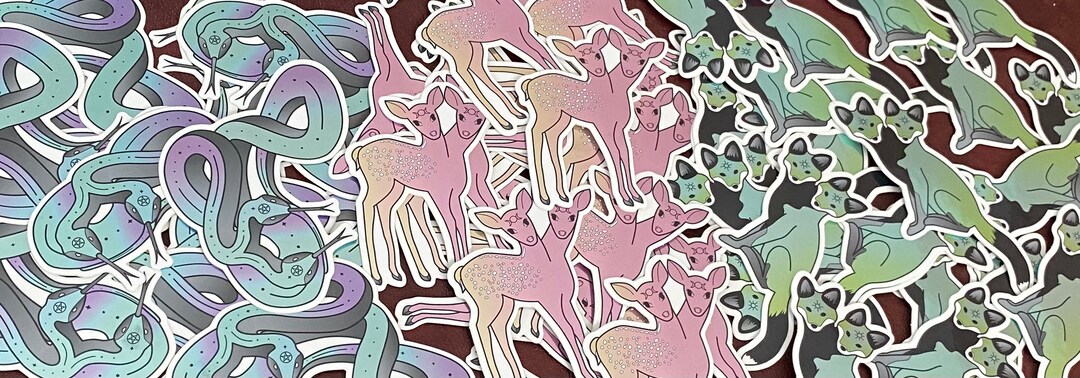 Set of 3 Metallic Stickers - Etsy