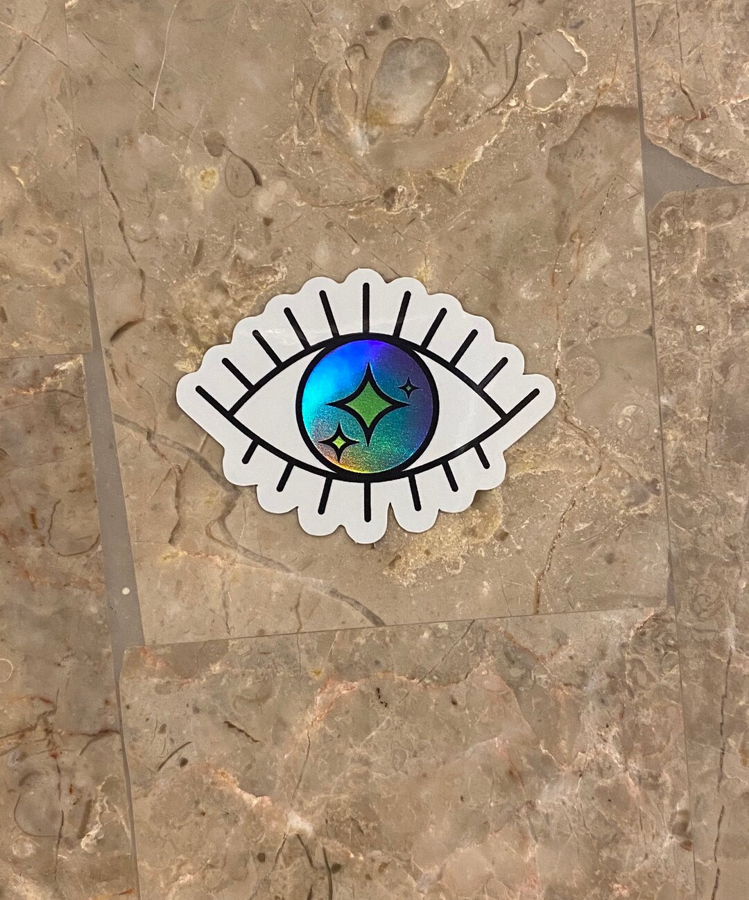 Cute Eye Holographic Sticker - Dainty Oddities Holographic Logo Sticker ...