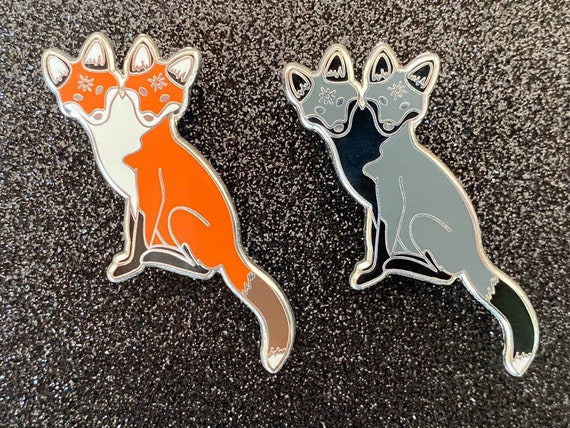 Double Headed Fox Enamel Pin Hard Enamel Pin Red Fox | Etsy