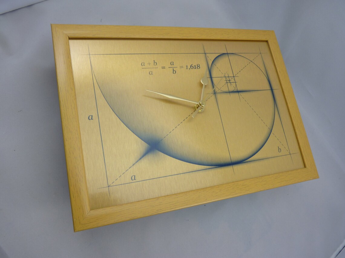 Fibonacci Golden Ratio Wall Clock sacred Geometry, Silent Non-tick With ...