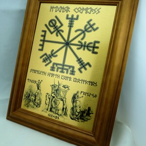 Rune Viking Vegvisir Compass WALL ART Odin, Thor & Freya Art Design ...