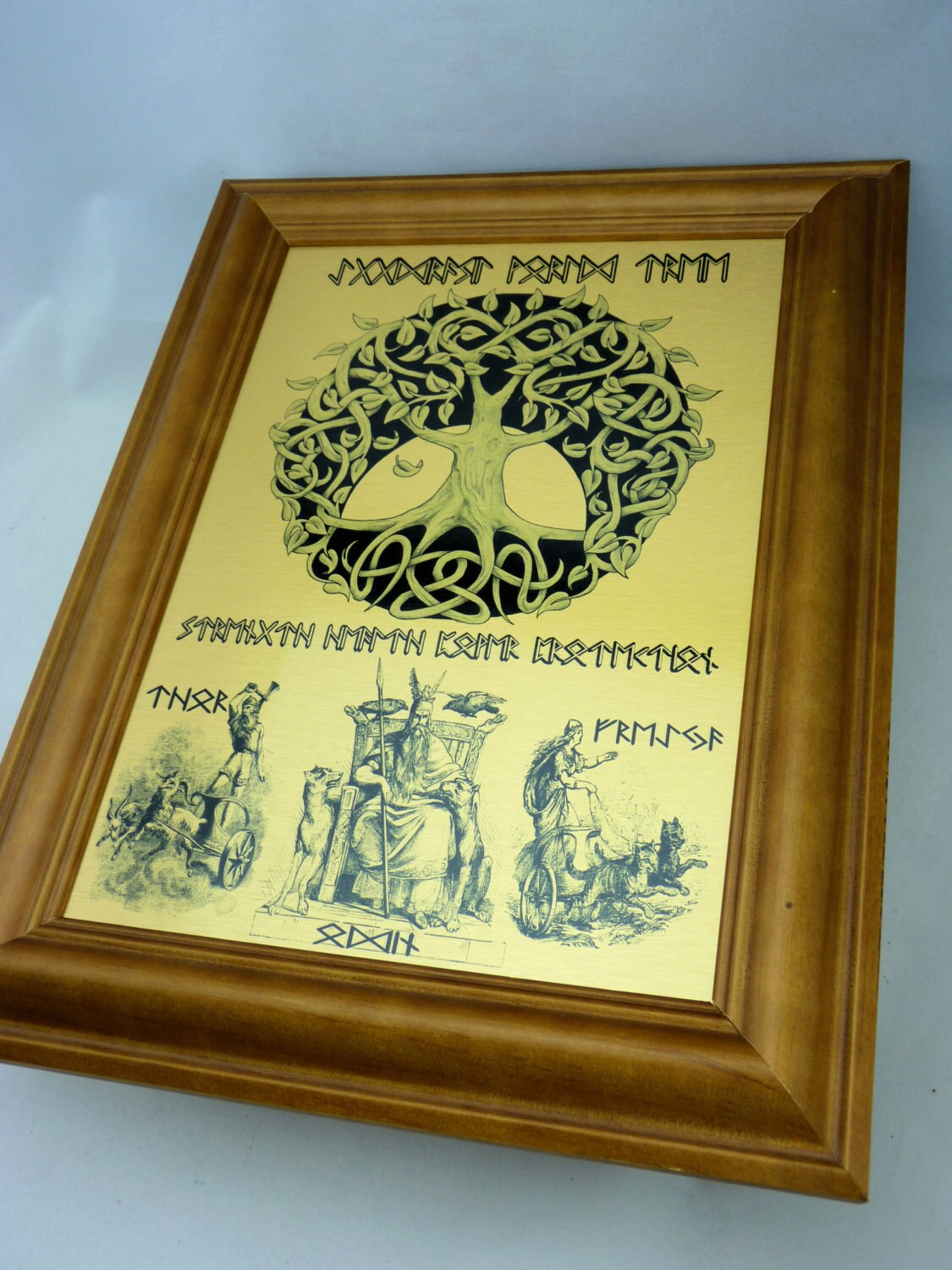 RUNE Viking WALL ART Yggdrasil World Tree Odin Thor & - Etsy