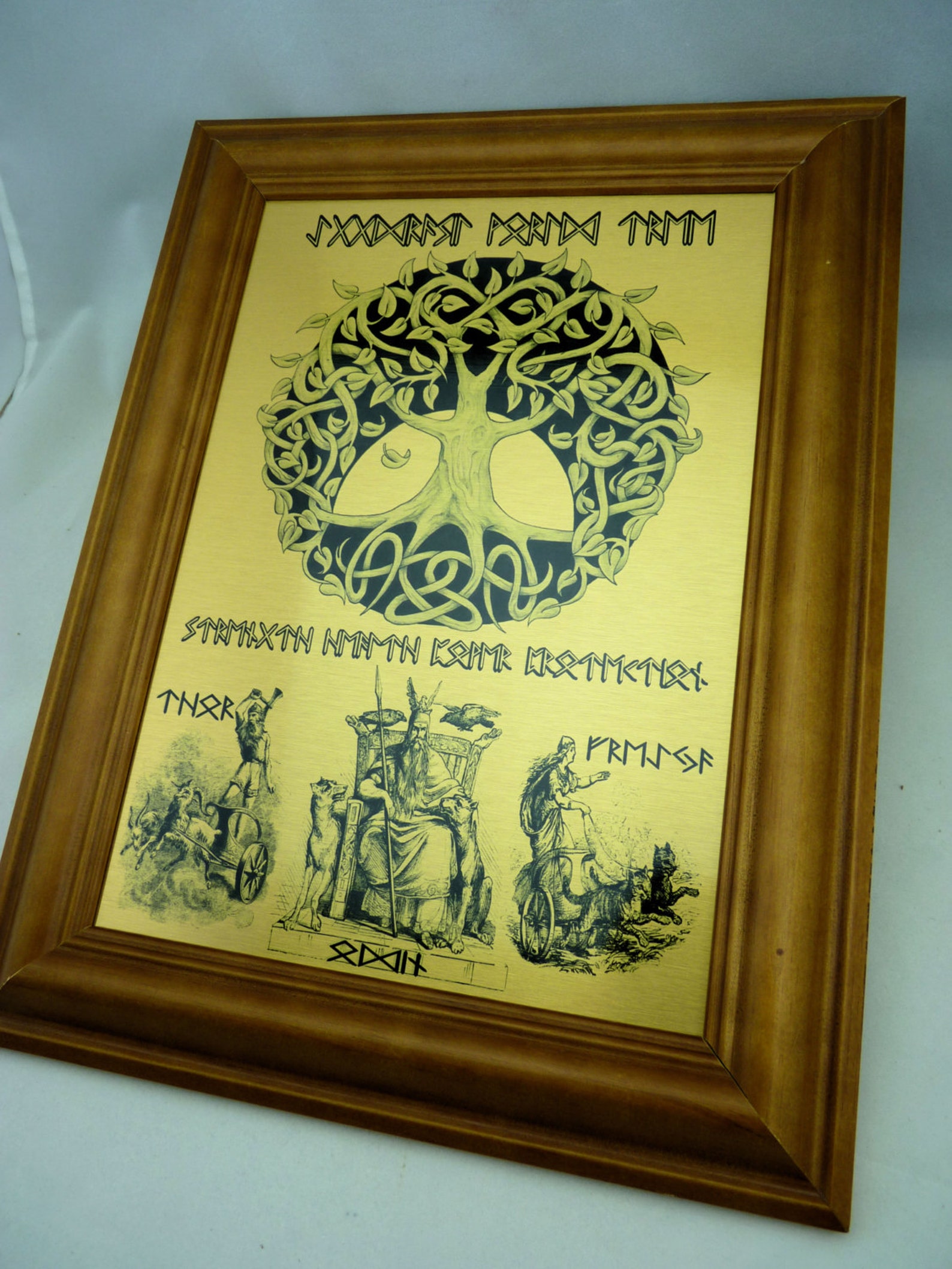 RUNE Viking WALL ART Yggdrasil World Tree Odin Thor & - Etsy