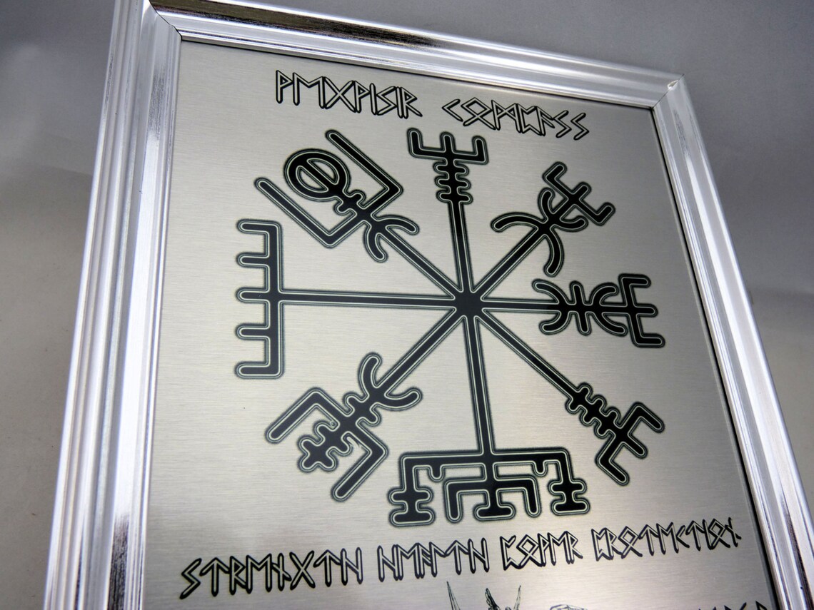 Viking RUNE Framed WALL ART With Vegvisir Compass Odin Thor - Etsy UK