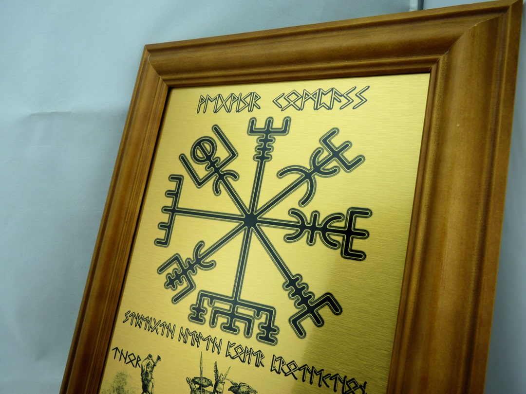Rune Viking Vegvisir Compass WALL ART Odin, Thor & Freya Art Design ...