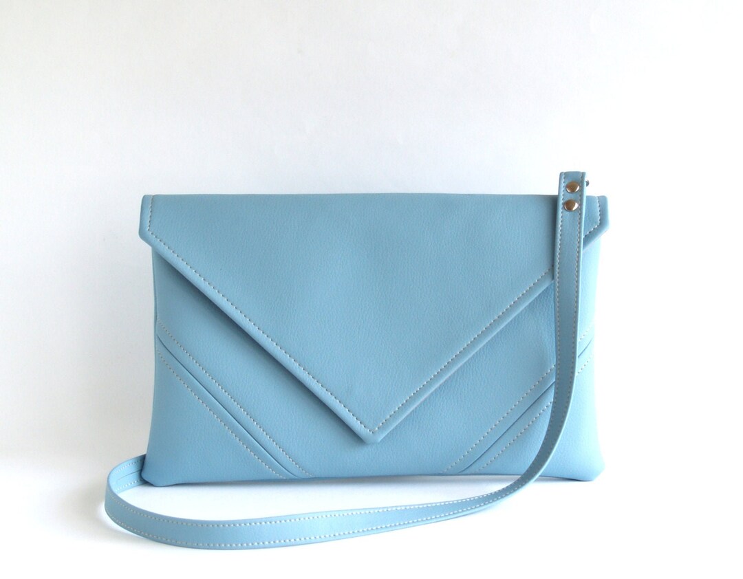 Sky Blue Vegan Leather Crossbody Bag: Small Shoulder Purse - Etsy