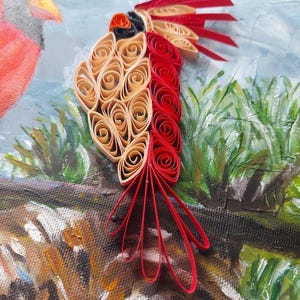 Quilling Bird, Female Cardinal Ornament, Red Female Cardinal Bird ...