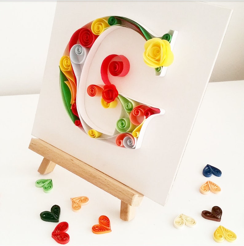 Quilled Letter Paper Art Monogram Letter G İnitial Letter - Etsy