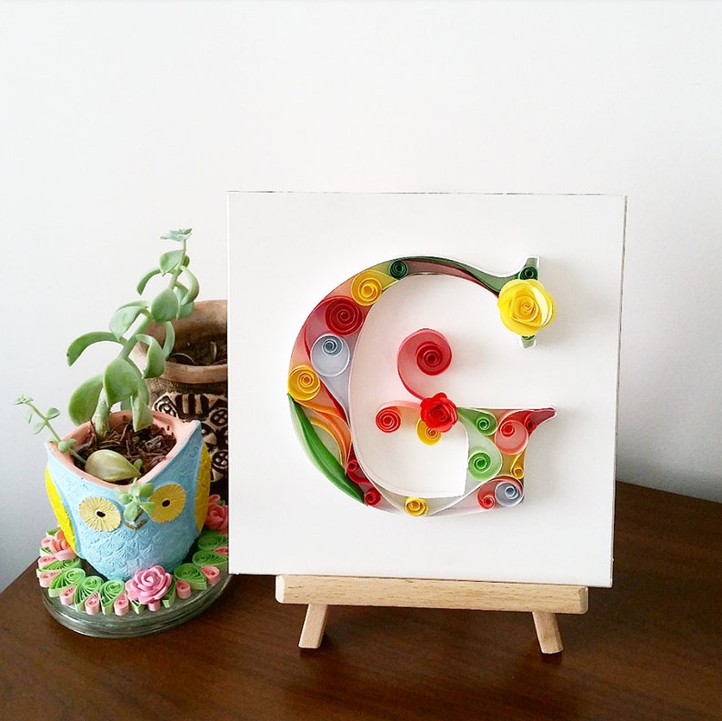 Quilled Letter Paper Art Monogram Letter G İnitial Letter - Etsy
