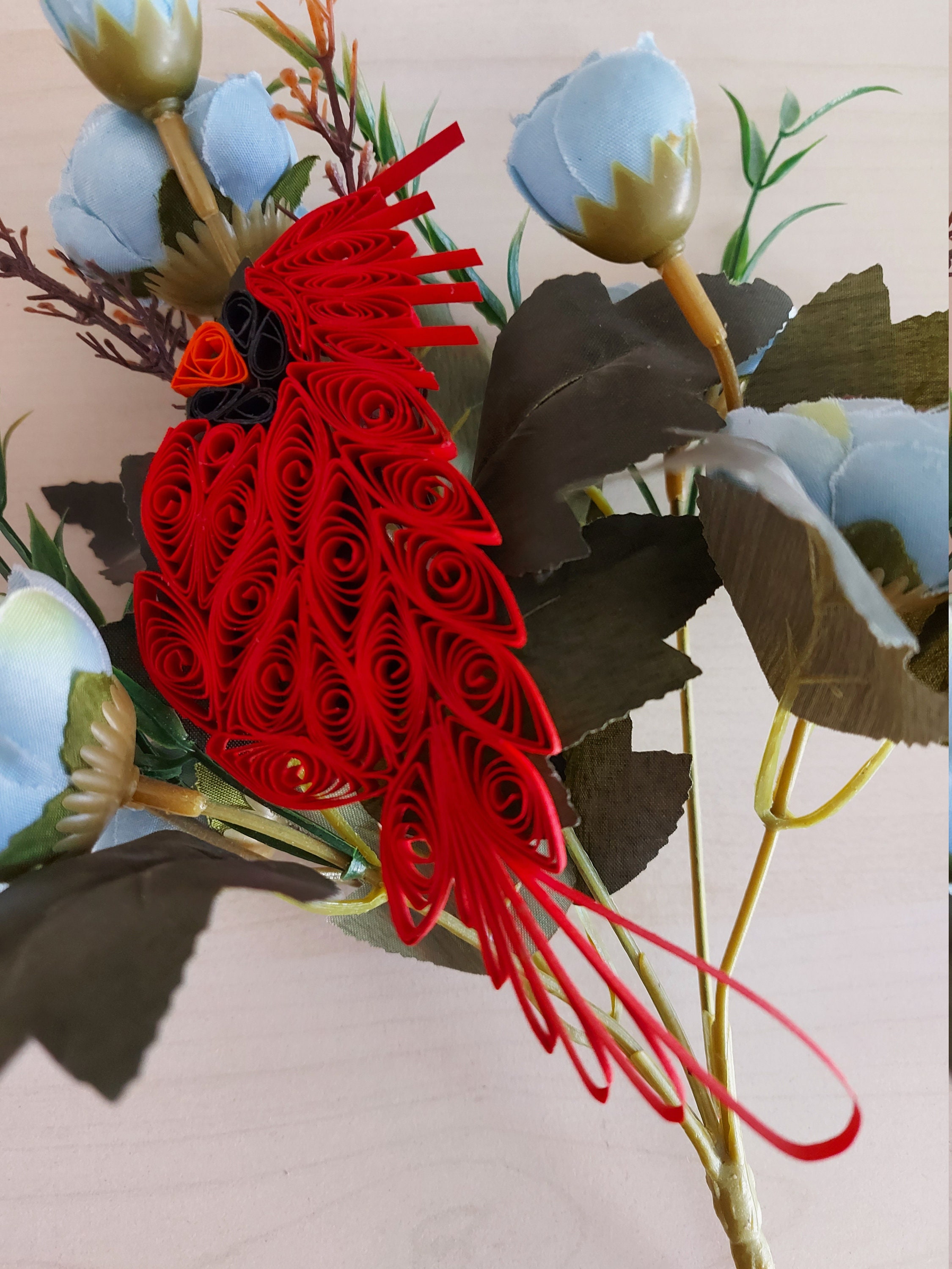 Quilling Bird Cardinal Ornament Red Christmas Bird Cardinal - Etsy Canada