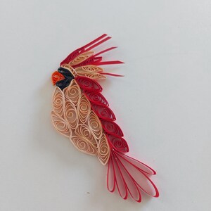 Quilling Bird, Female Cardinal Ornament, Red Female Cardinal Bird ...