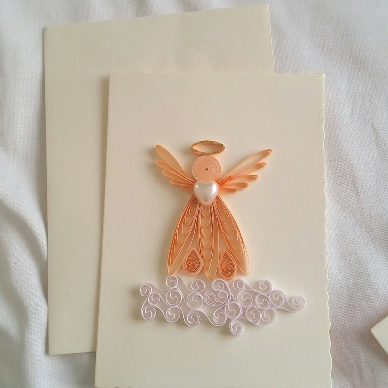 Quilled Angel Cards Set of 4 Color, Quilling Angel, Quilled Card ...