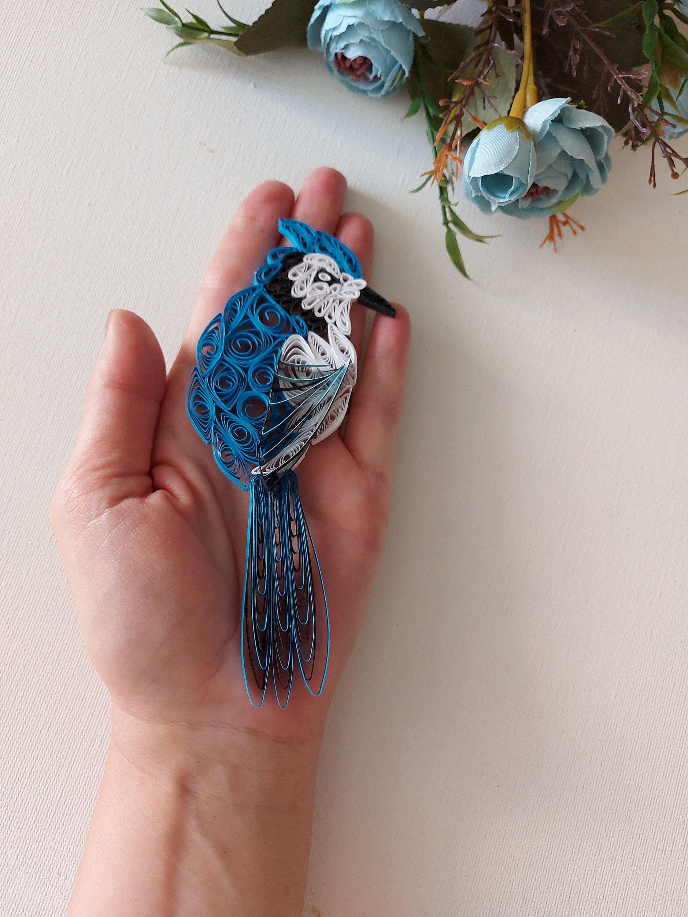 Quilling Bird, Blue Jay Bird, Christmas Ornament, Blue Bird, Window ...