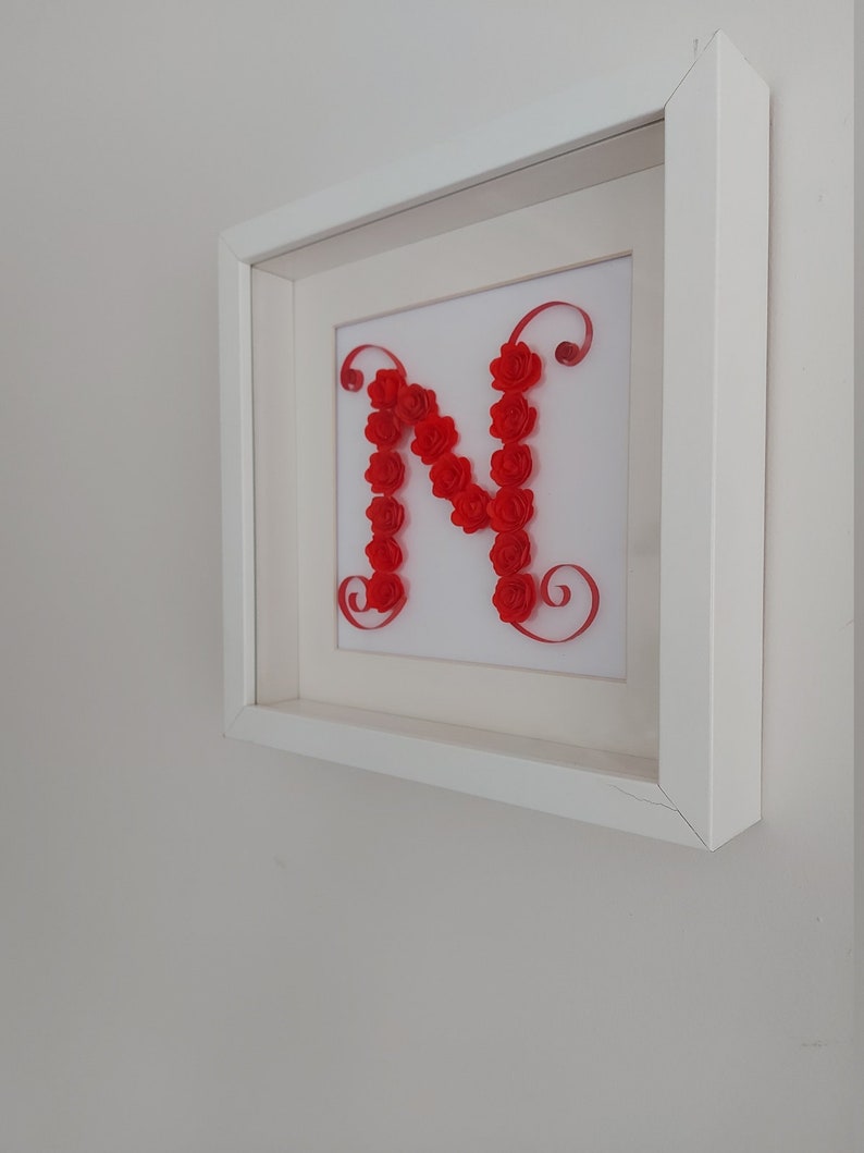 Shadow Box Initial & Name Personalized Flower Frame Paper - Etsy