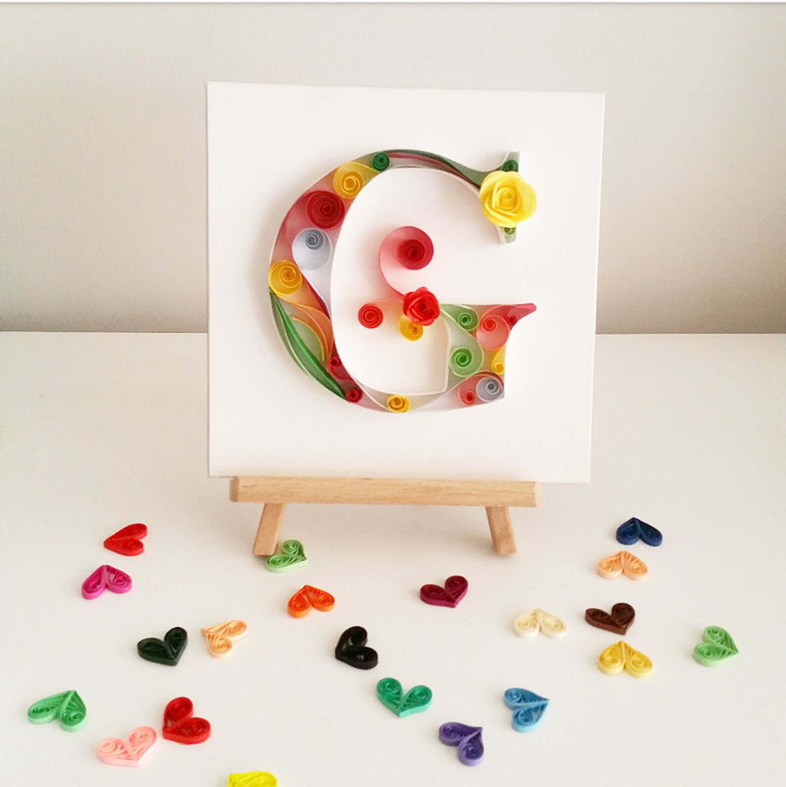 Quilled Letter, Paper Art Monogram, Letter G, İnitial Letter Decor ...