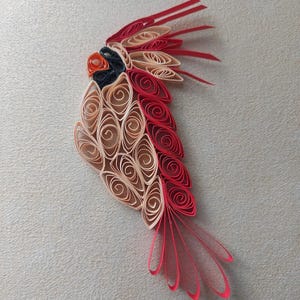 Quilling Bird, Female Cardinal Ornament, Red Female Cardinal Bird ...