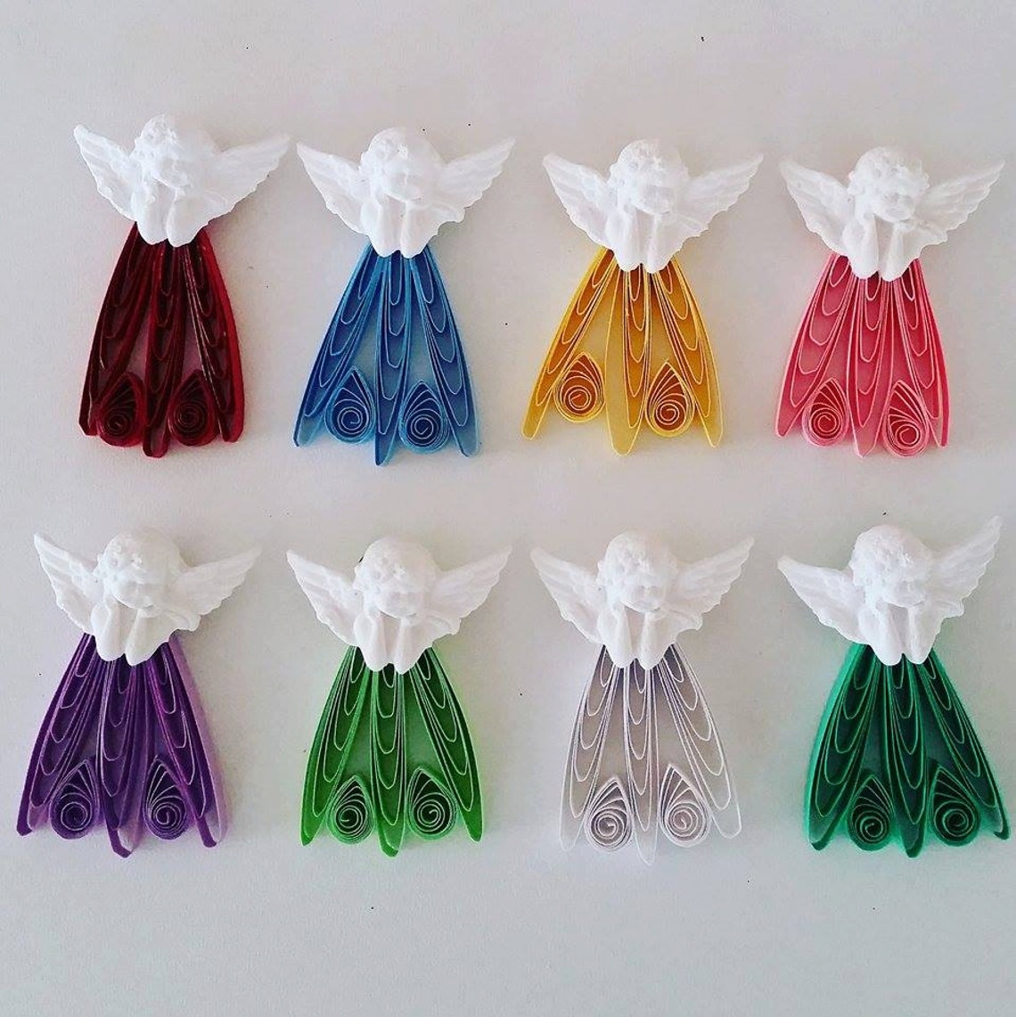 2 Pcs. Quilling Angel, Quilling Art, Scented Stone Angel, Quilling ...