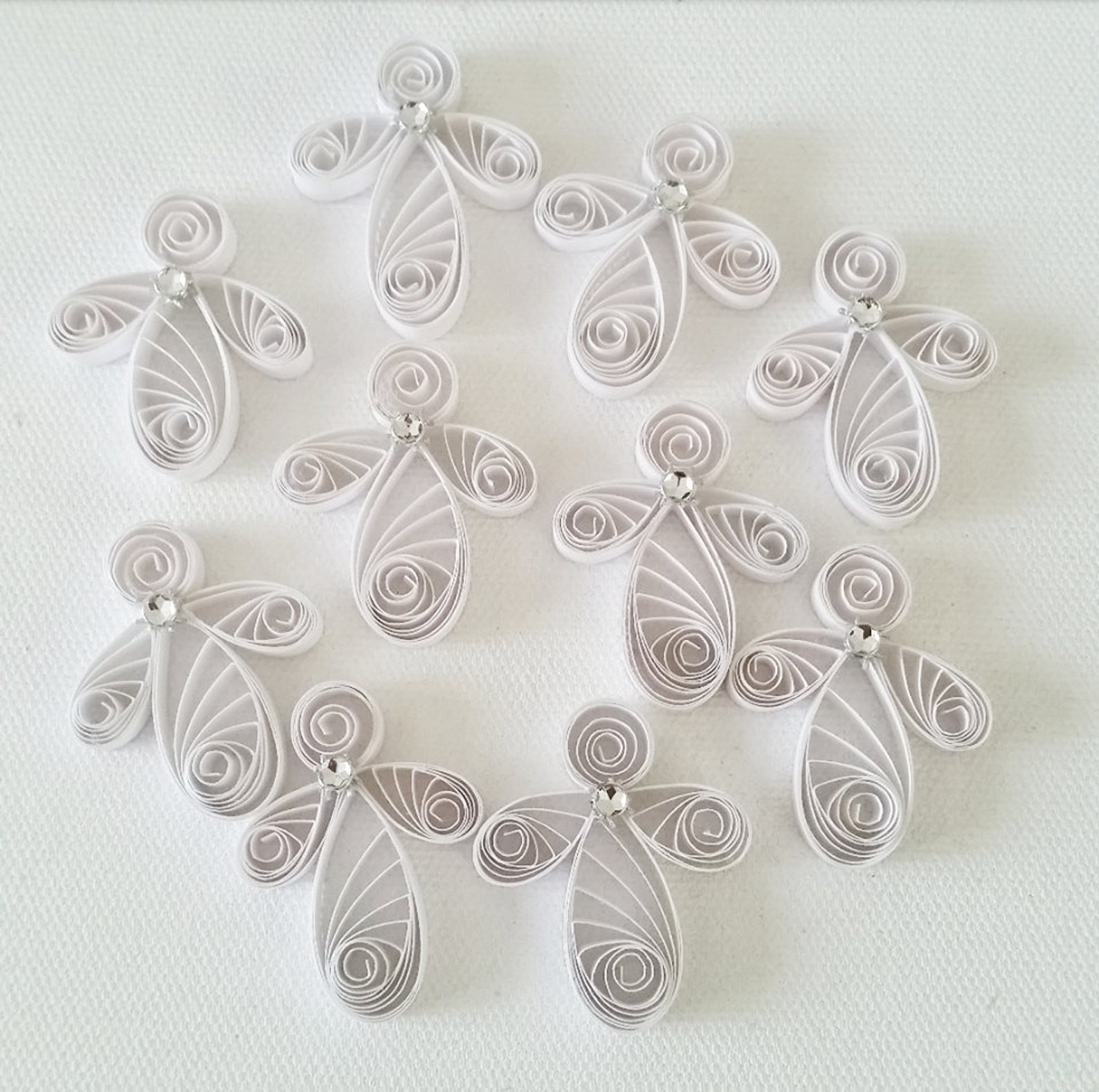 10 Pcs. Quilling Angel, Quilling Ornament, Christmas Tree Ornament ...