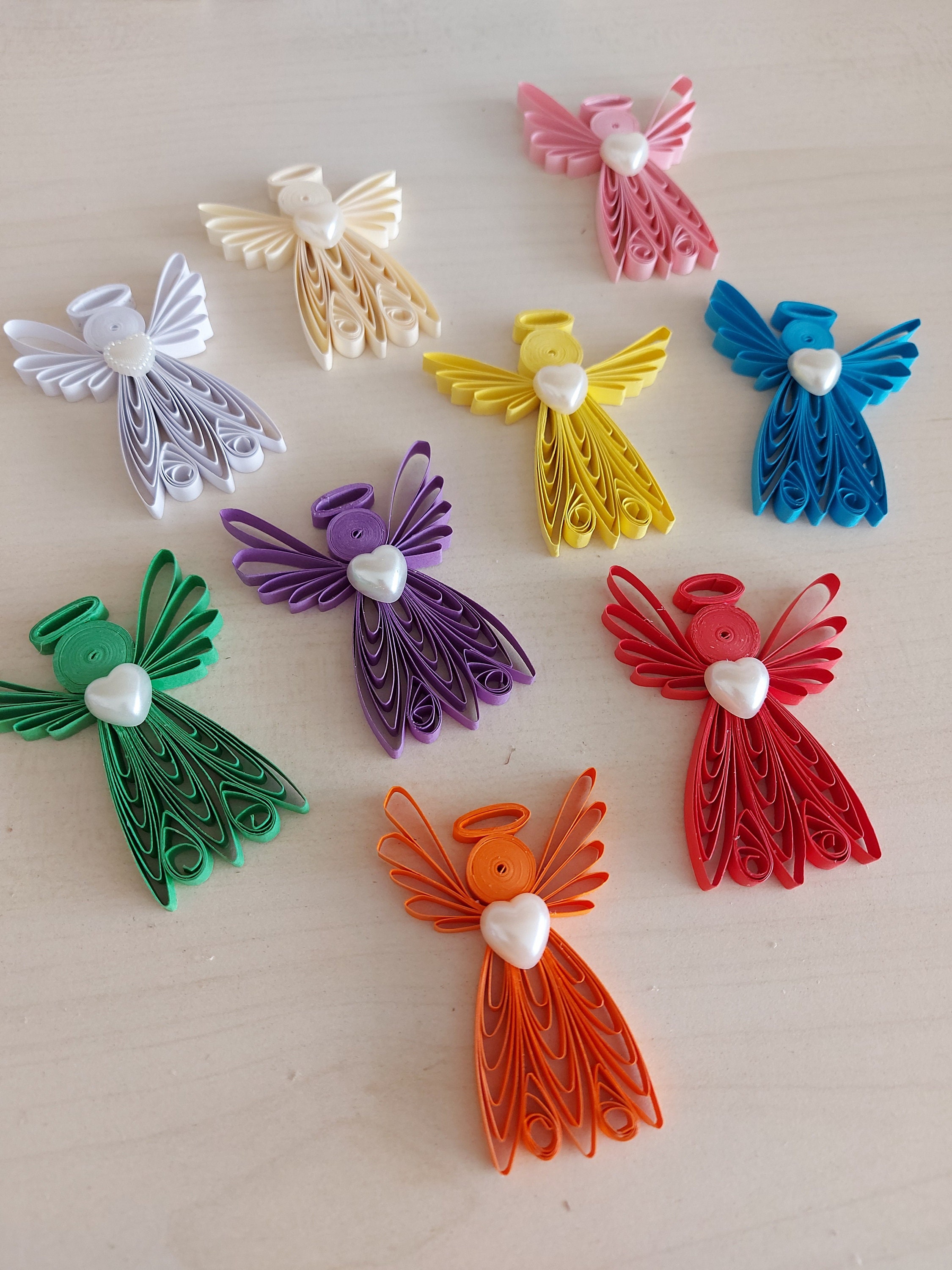 2 Pcs. Quilling Angel , Quilling Art, Ornament Quilled, Paper Angel ...