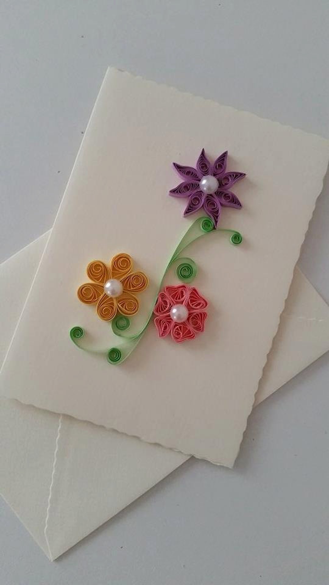 Quilled Card, Paper Card, Quilled Flower, Quilled Gift, Greeting Card ...