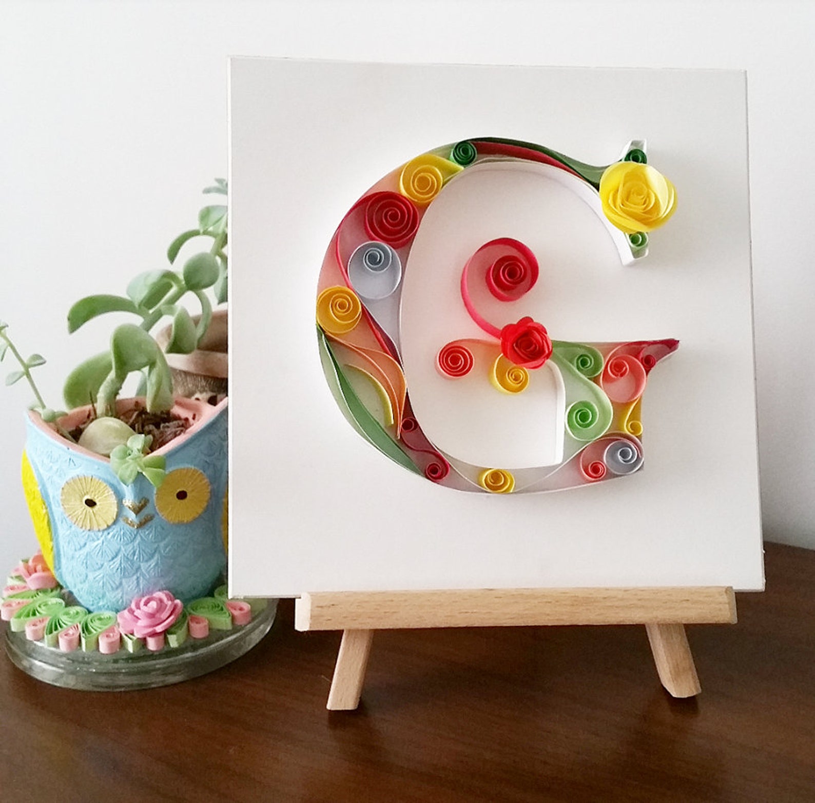 Quilled Letter Paper Art Monogram Letter G İnitial Letter | Etsy