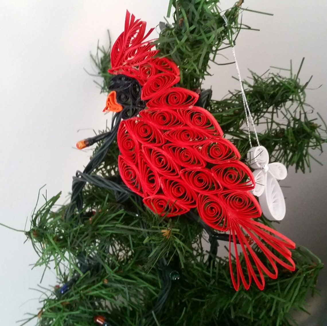 Quilling Bird Cardinal Ornament Red Christmas Bird Cardinal - Etsy