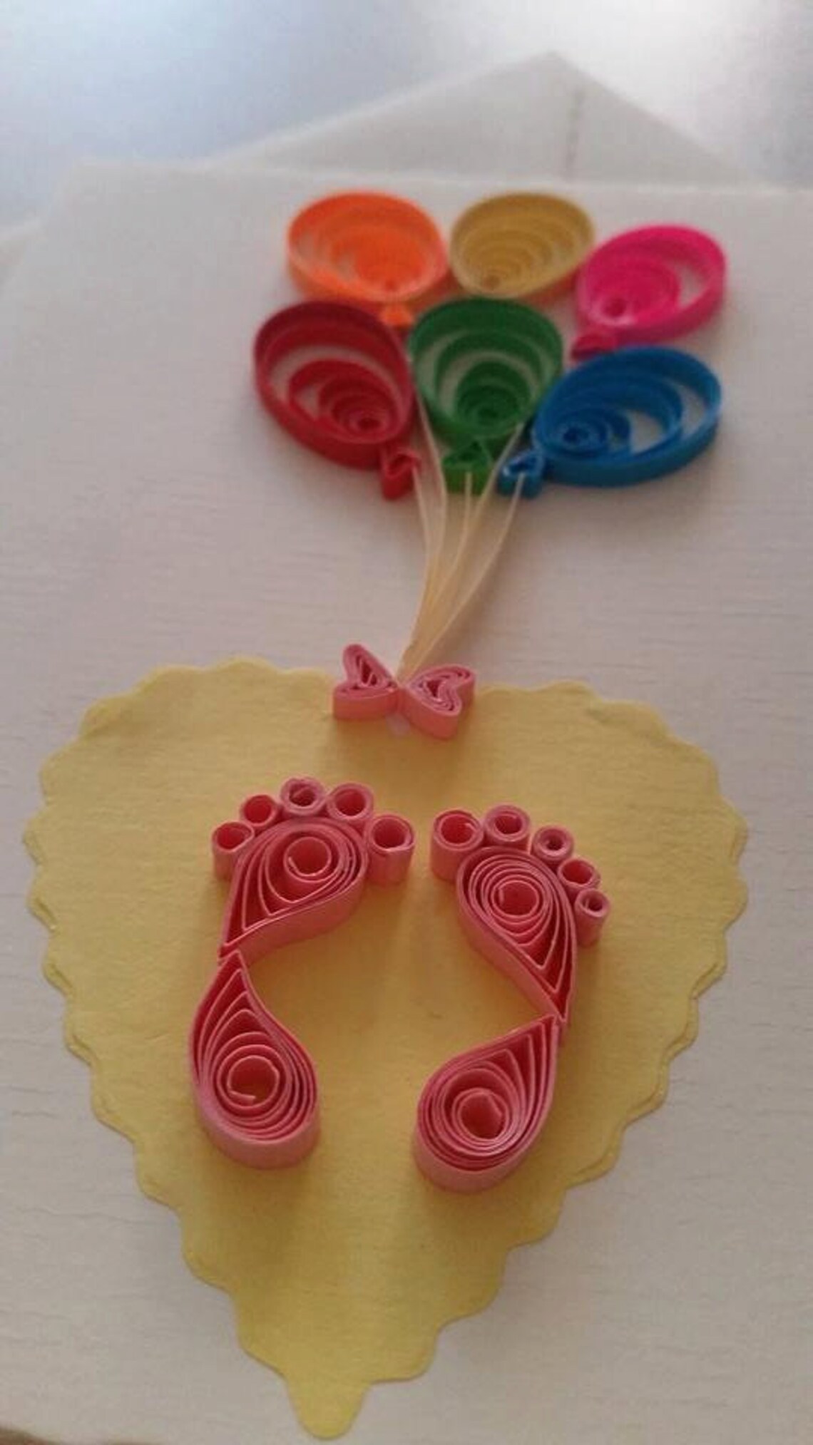 Quilled Card Paper Card Quilled Baby Feet Quilled Gift - Etsy