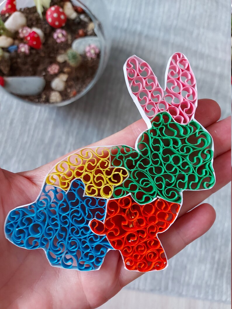 Quilling Art Quilling Rabbit Quilling Ornament Christmas - Etsy