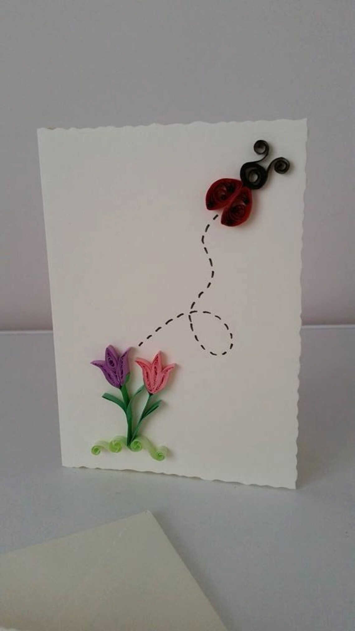Quilled Card Quilling Art Quilled Flower Quilled Gift - Etsy