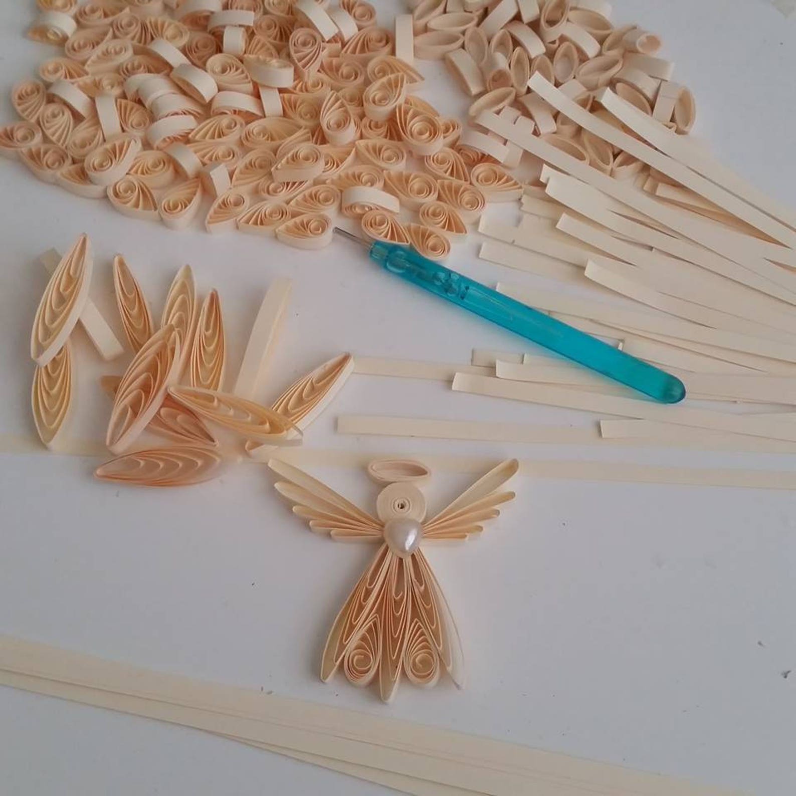 2 Pcs. Quilling Angel , Quilling Art, Ornament Quilled, Paper Angel ...
