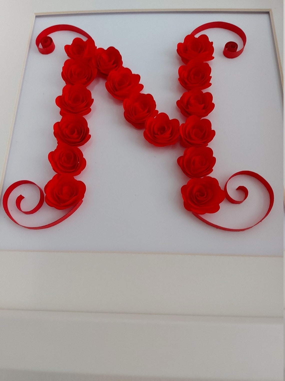 Shadow Box Initial & Name Personalized Flower Frame Paper - Etsy