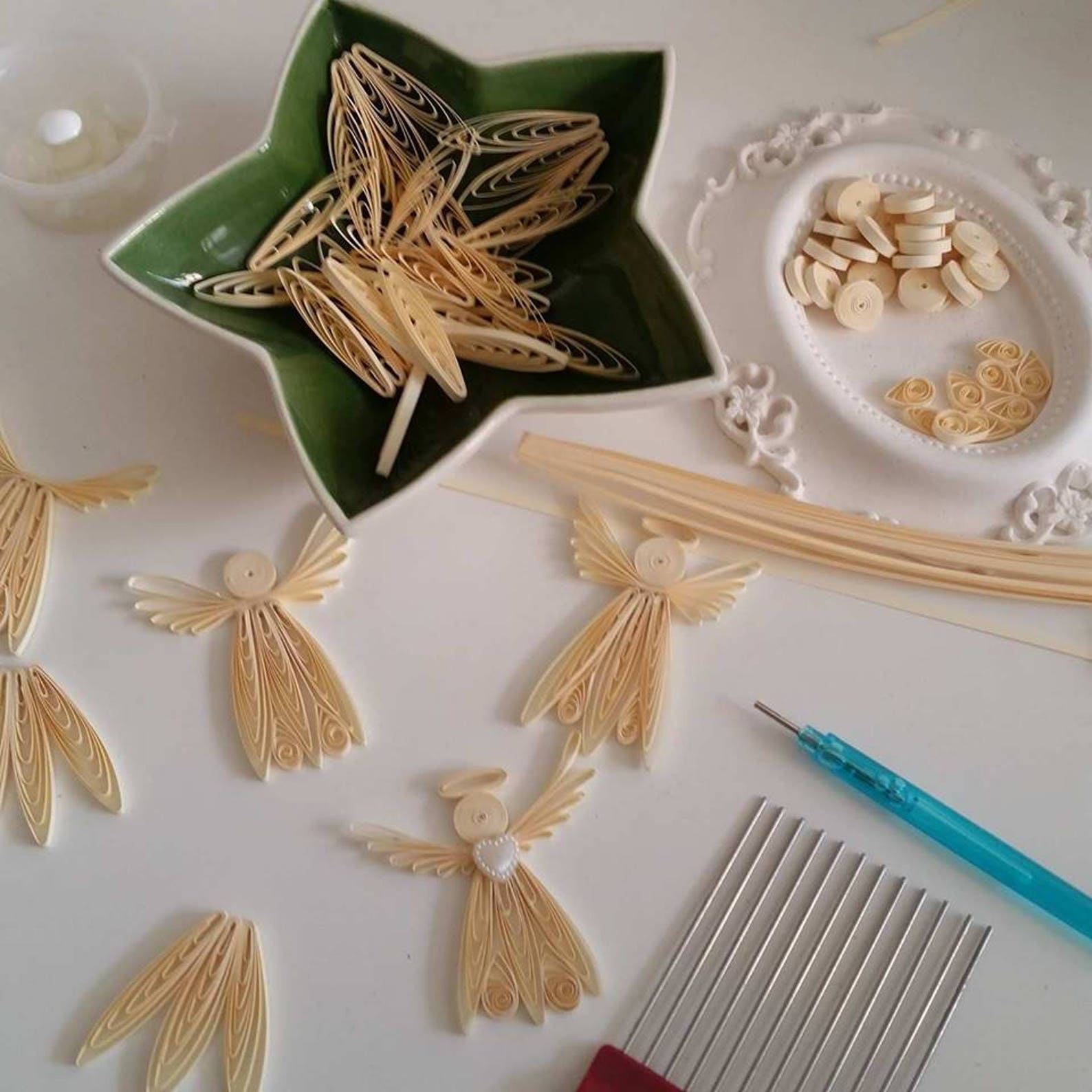 2 pcs. Quilling Angel Quilling Art Ornament Quilled Paper | Etsy