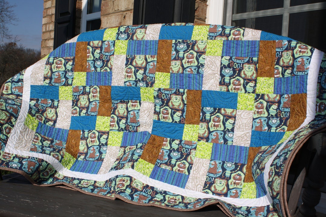 Handmade Quilted Child Patchwork Quilt - Unique One of a Kind Bedding ...