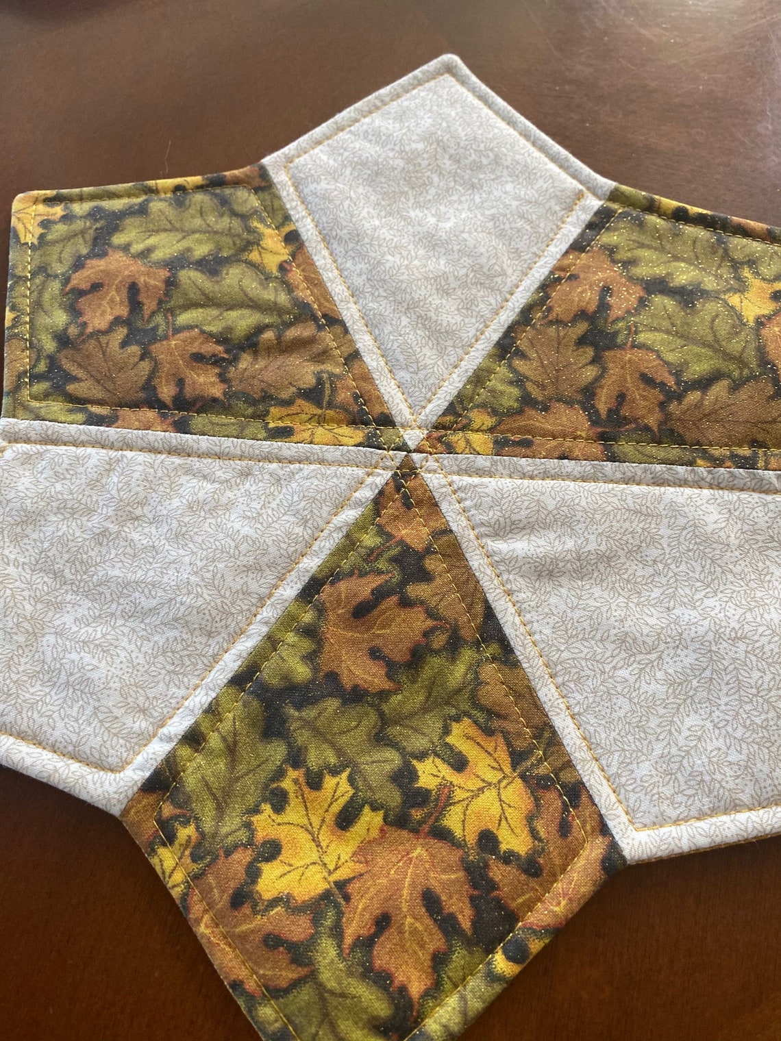 Falling Leaves Quilted Table Topper Fall Mug Rug Fall Leaf - Etsy