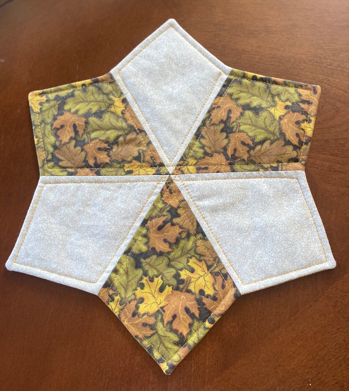 Falling Leaves Quilted Table Topper Fall Mug Rug Fall Leaf - Etsy