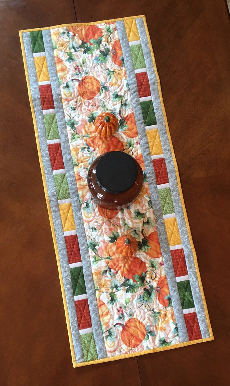 Handcrafted Quilted Table Runner Featuring Fall Themed Colors - Etsy