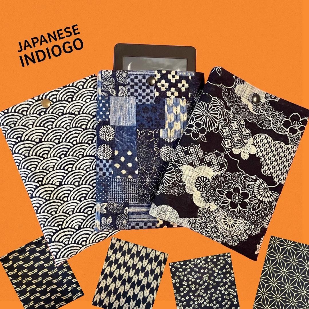 Japanese Indigo Kindle Paperwhite Sleeve: Padded E-reader Pouch - Etsy