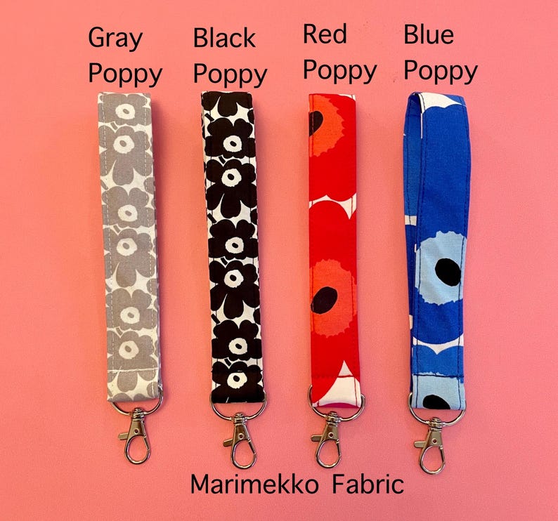 Chic Floral Fabric Keychain Wristlet: Handmade Key Fob Lanyard - Etsy