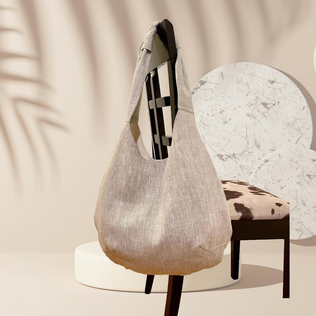 Boho Linen Bag, Large Linen Bag, Natural Pure Linen Bag,linen Shoulder ...