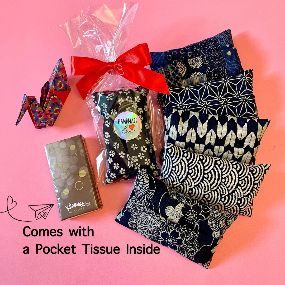 Japanese Indigo Tissue Pouch: Refillable Pocket Tissue Holder - Etsy