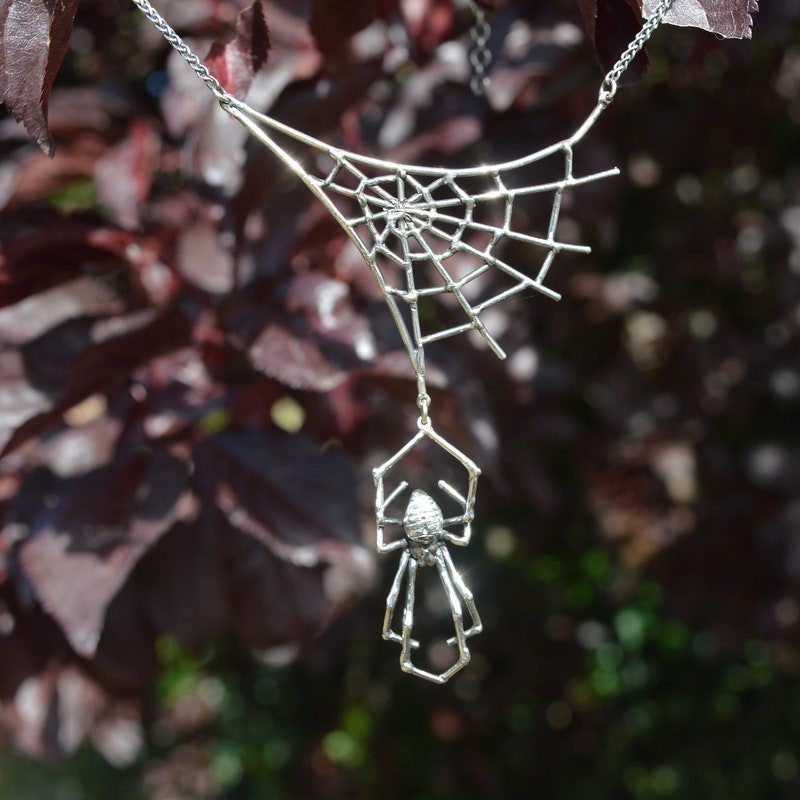 Spider Web Necklace - Etsy