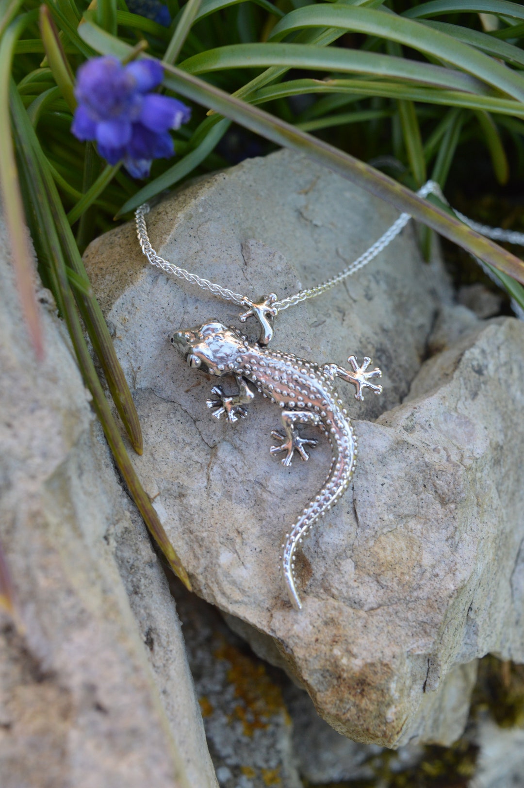 Gecko Necklace - Lizard Pendant - Moorish or Crocodile Gecko Pendant ...