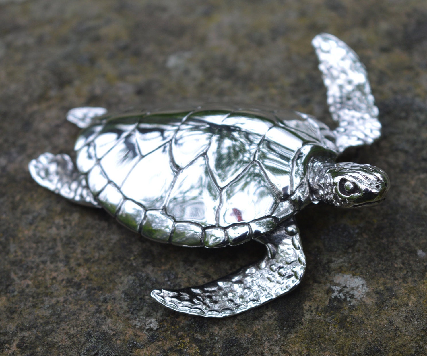 Sea Turtle Ornament Green Sea Turtle Figurine Sterling | Etsy