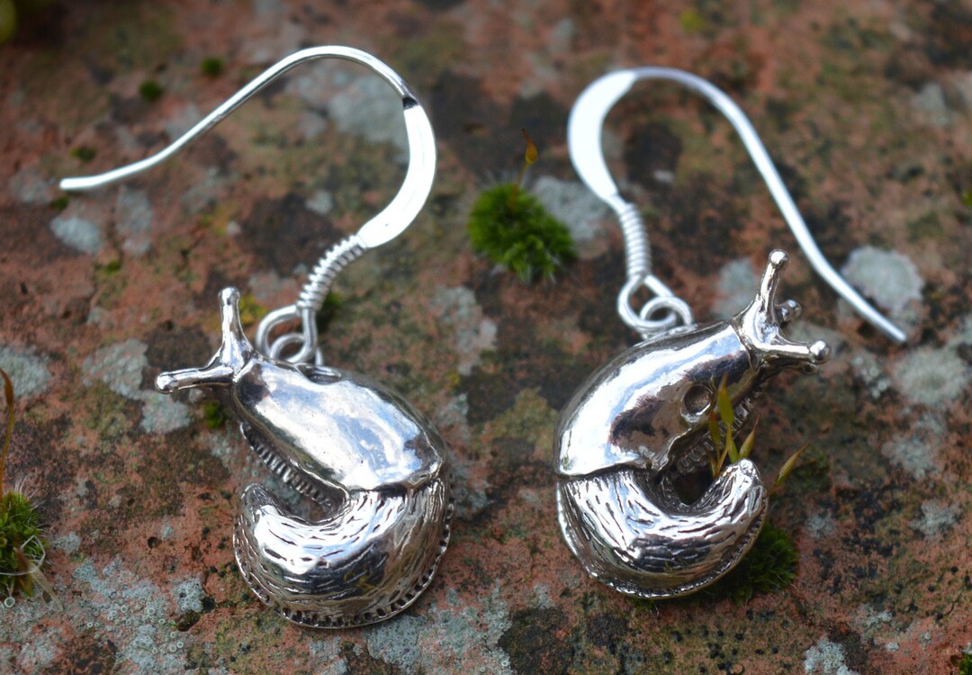 Slug and Snail Earrings - Pair of Garden Slug Dangle Earrings or Slug ...