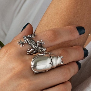 Gecko Ring - Lizard Ring - Moorish or Crocodile Gecko - Handmade Nature ...