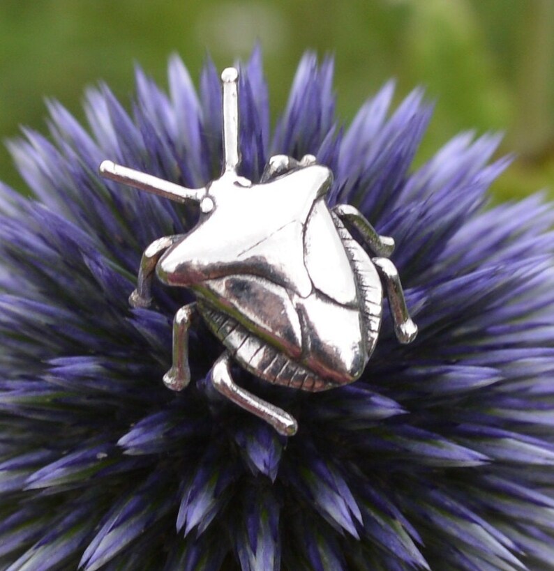 Sterling Silver Lapel Pin Bronze Shieldbug Beetle Brooch | Etsy