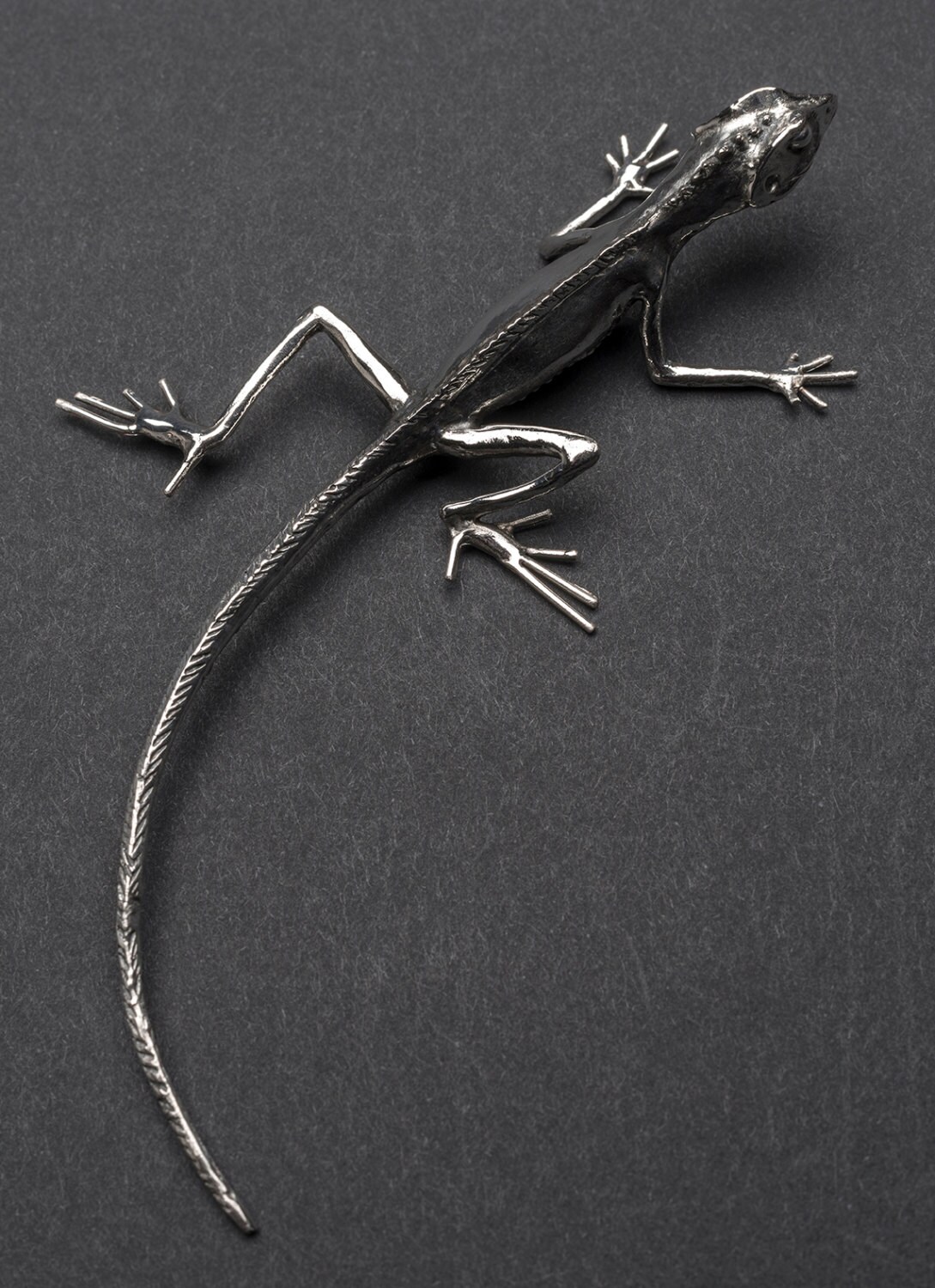 Lizard Ornament Green Crested Lizard Figurine With House Fly - Etsy