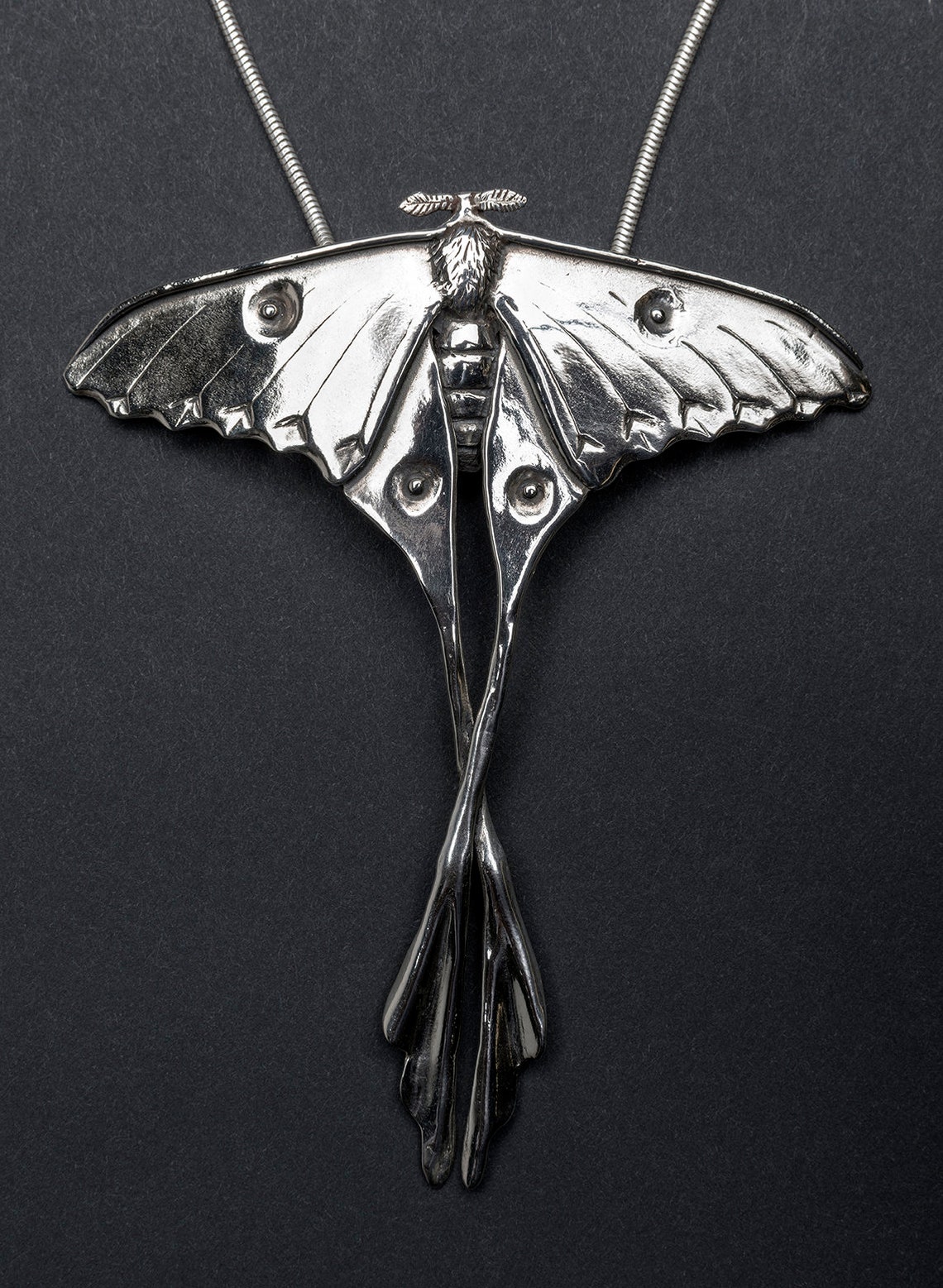 Moth Necklace - Madagascan Moon Moth Pendant - Handmade Nature Inspired ...