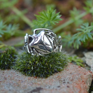 Beetle Ring - Sterling Silver Bronze Shieldbug Ring With Ivy Leaf Band ...