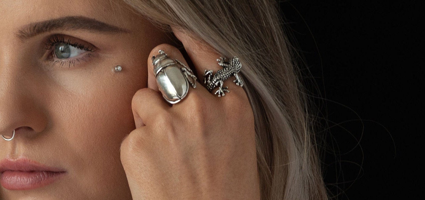 Gecko Ring Lizard Ring Moorish or Crocodile Gecko | Etsy